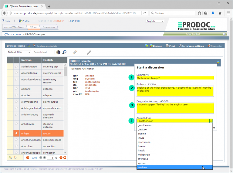 QTerm - the online portal for terminology management