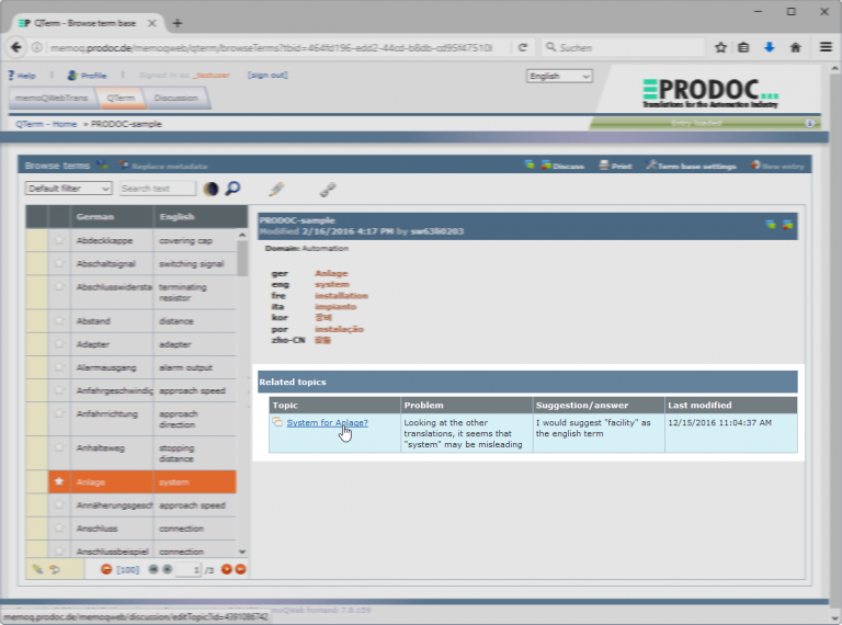 QTerm - the online portal for terminology management